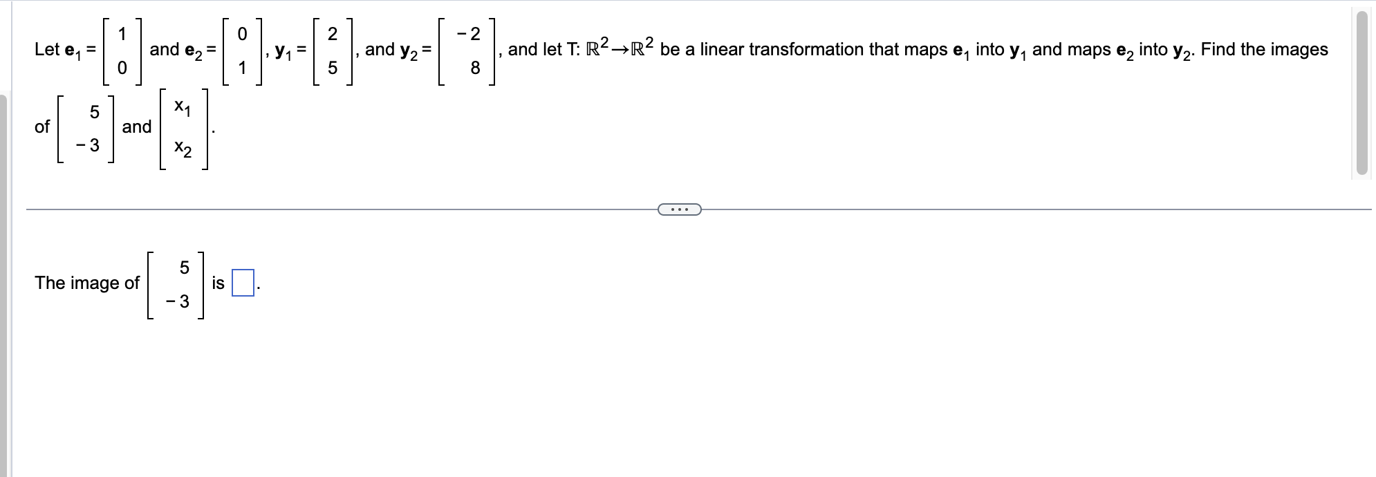 Solved Let e1=[10] ﻿and e2=[01],y1=[25], ﻿and y2=[-28], ﻿and | Chegg.com