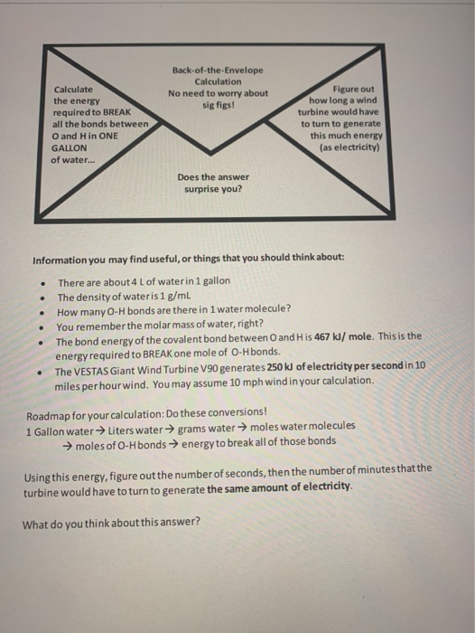 Solved Back-of-the-Envelope Calculation No need to worry | Chegg.com