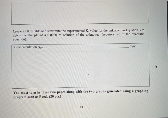 Solved REPORT SHEET Determination of the K, for a Weak Acid | Chegg.com