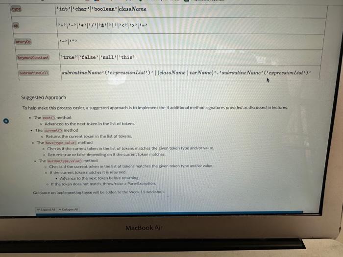 Tokens Each token has a type and corresponding value. | Chegg.com