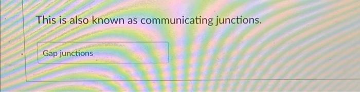 Solved This is also known as communicating junctions. Gap | Chegg.com
