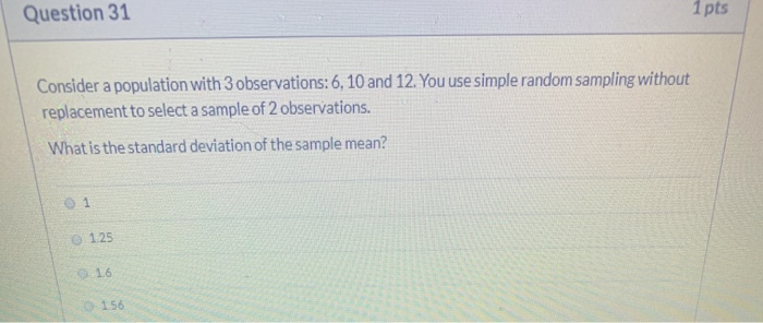 Solved Question 31 1 pts Consider a population with 3 | Chegg.com