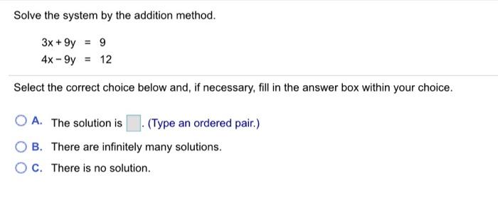 Solved Solve the system by the substitution method. x + 3y - | Chegg.com