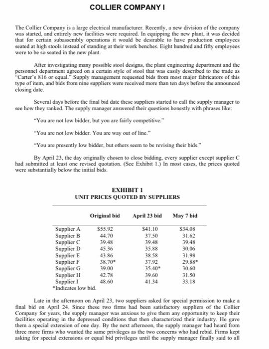 Solved COLLIER COMPANY The Collier Company is a large | Chegg.com