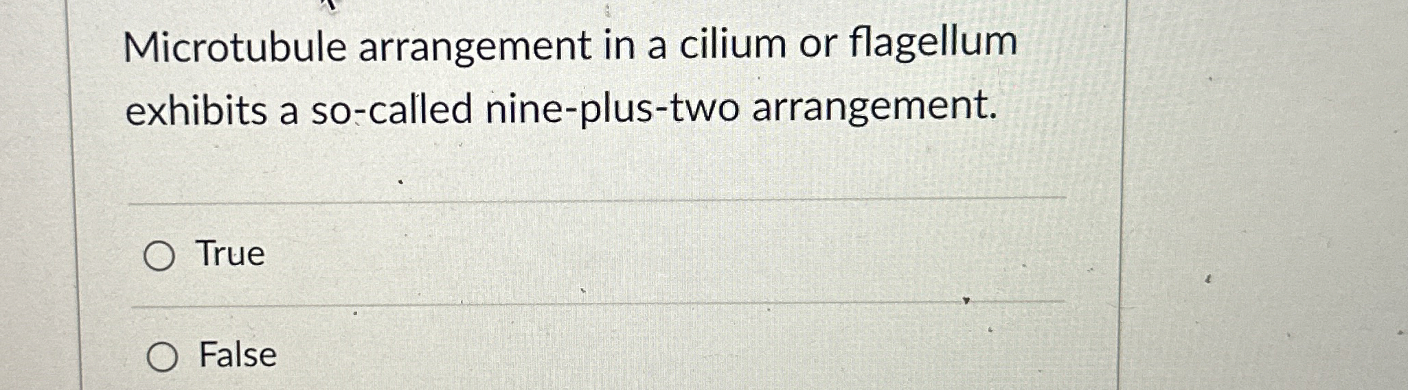 Solved Microtubule arrangement in a cilium or flagellum | Chegg.com