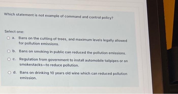 Solved Which statement is not example of command and control | Chegg.com