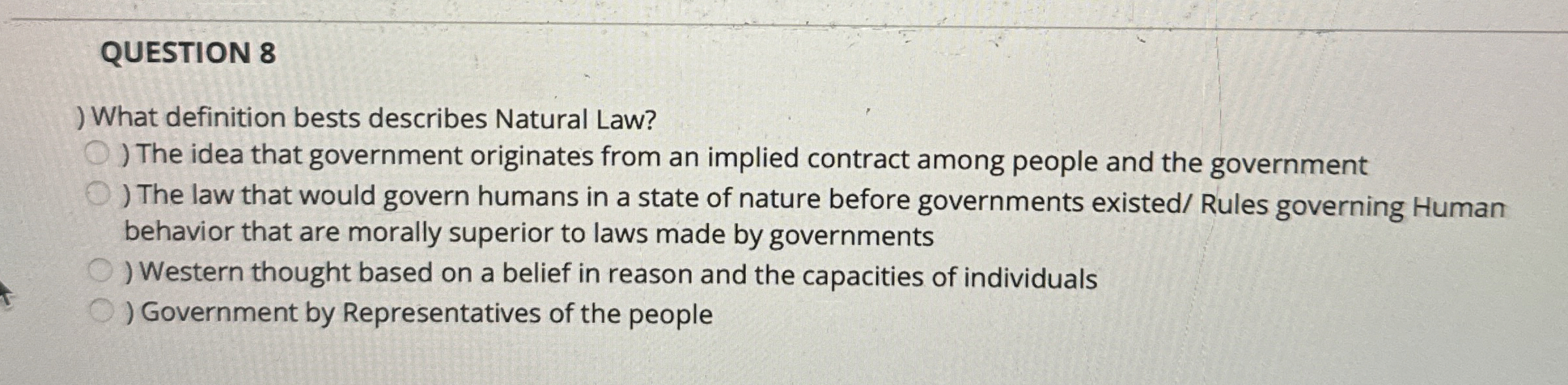 Solved QUESTION 8What definition bests describes Natural | Chegg.com