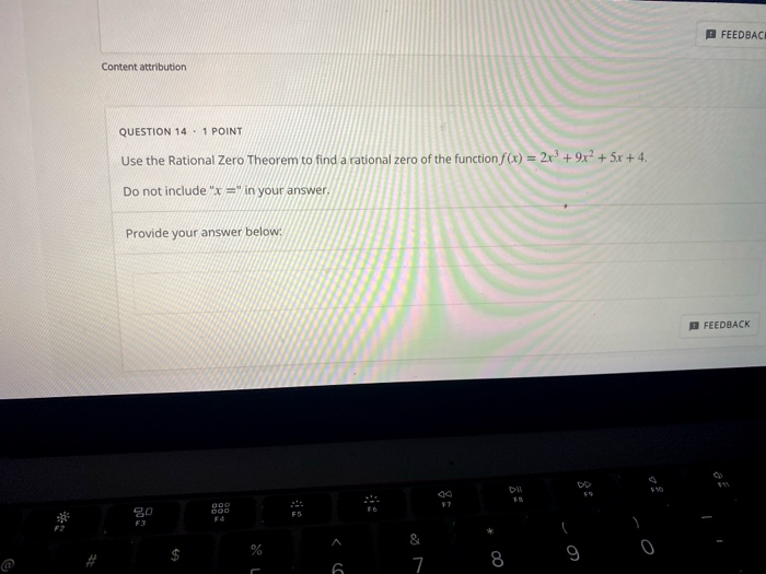 Solved FEEDBA Content attribution QUESTION 13. 1 POINT The | Chegg.com