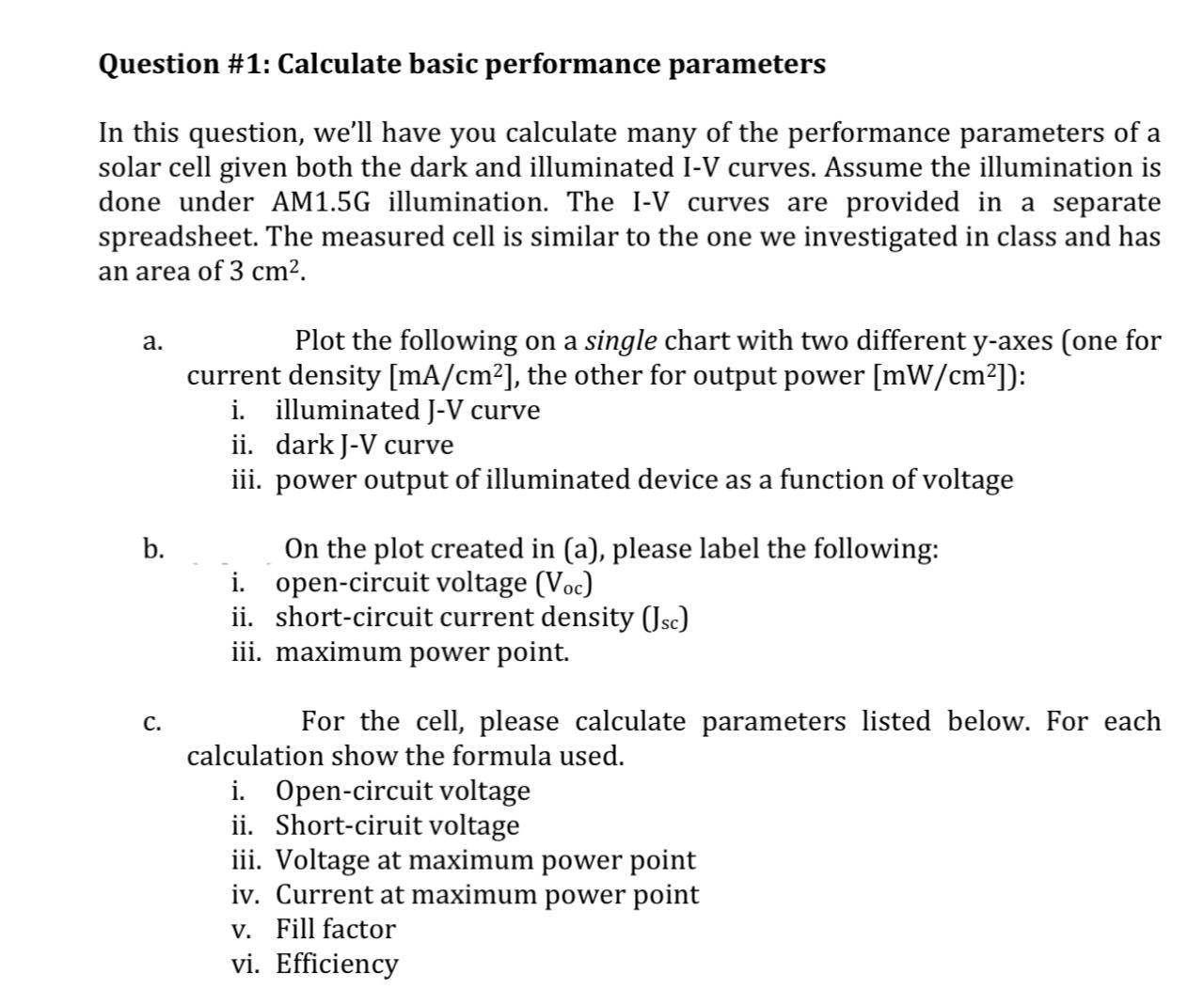 Question #1: Calculate basic performance parametersIn | Chegg.com