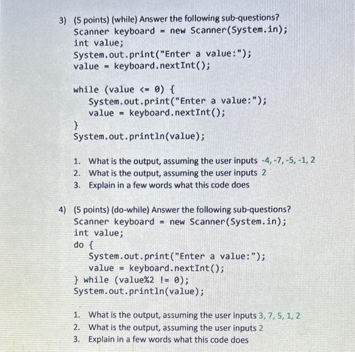 Solved 1) (5 points) (for) Trace the following code | Chegg.com