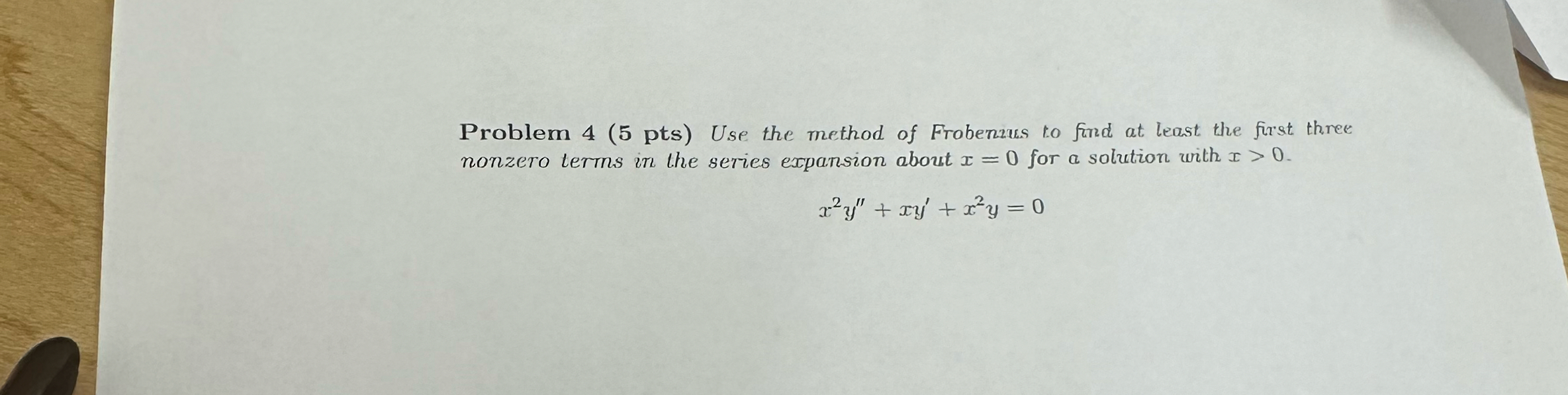 Solved Problem 4 (5 ﻿pts) ﻿Use the method of Frobenus to | Chegg.com