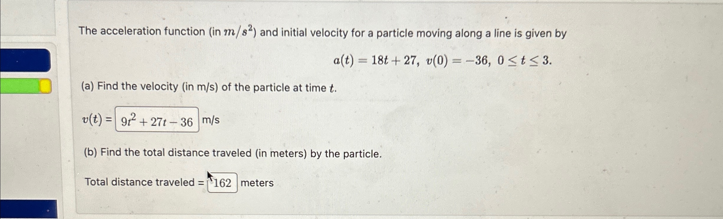 Solved The acceleration function (in ms2 ) ﻿and initial | Chegg.com