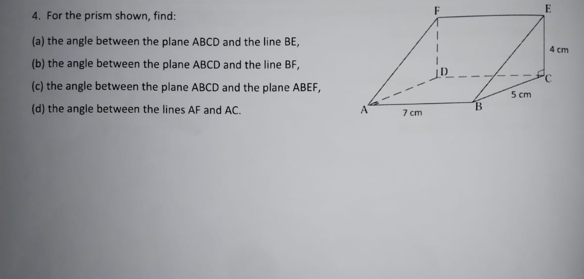 Solved For the prism shown, find:(a) ﻿the angle between the | Chegg.com