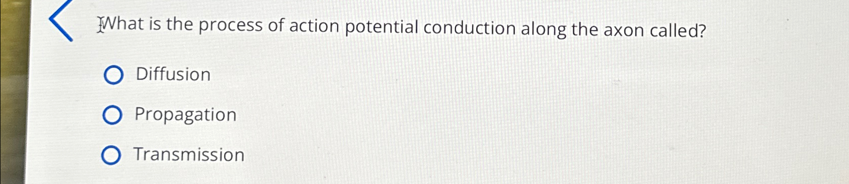 Solved What is the process of action potential conduction | Chegg.com