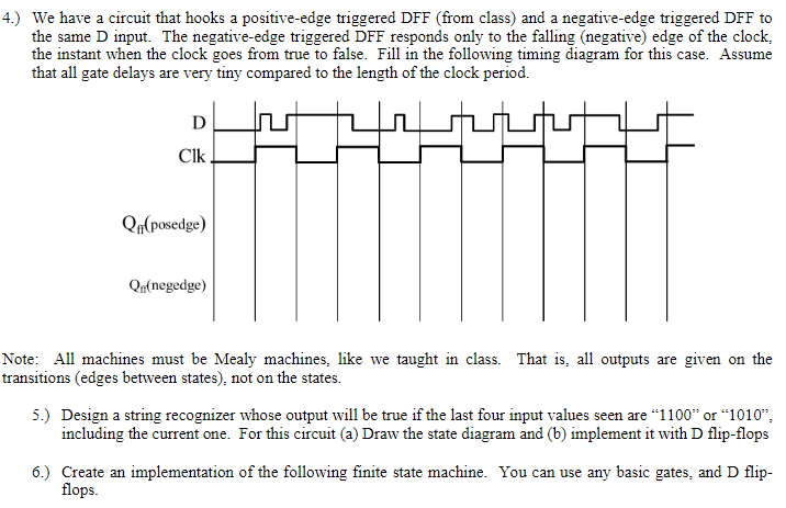 Solved 4.) ﻿We have a circuit that hooks a positive-edge | Chegg.com