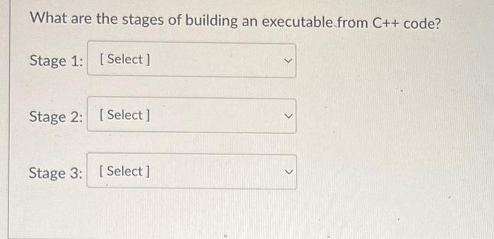 Solved What are the stages of building an executable from | Chegg.com