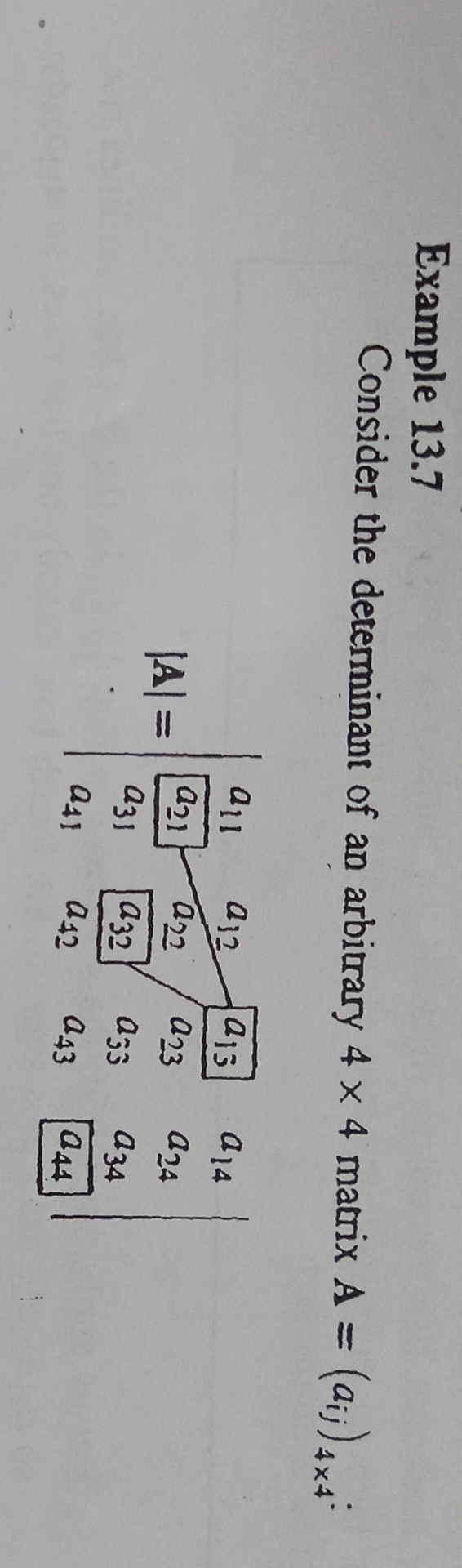 Solved Example 13.7Consider the determinant of an arbitrary | Chegg.com