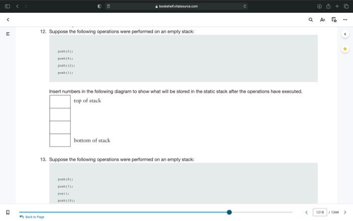 Solved 12. Suppose the following operations were performed | Chegg.com