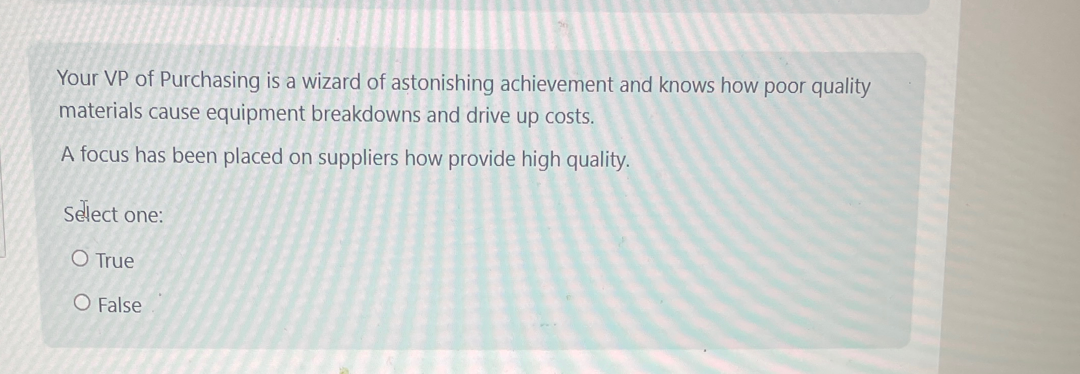 Solved Your VP of Purchasing is a wizard of astonishing | Chegg.com