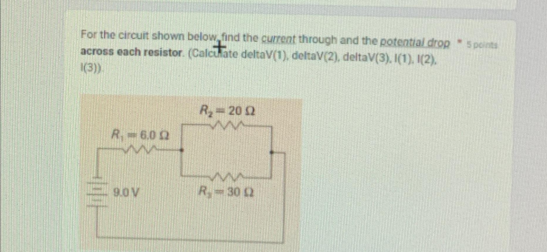 Solved For the circuit shown below, find the current through | Chegg.com