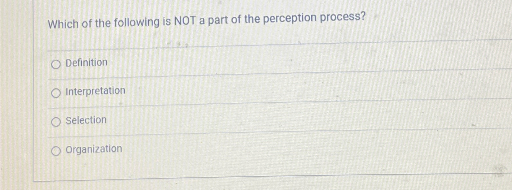Solved Which of the following is NOT a part of the | Chegg.com
