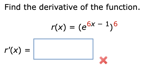 Solved Find the derivative of the | Chegg.com