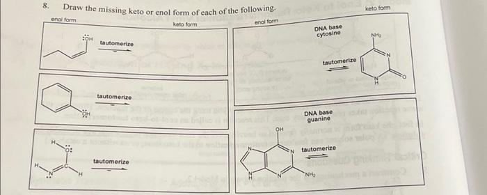 Solved Draw the missing keto or enol form of each of the | Chegg.com