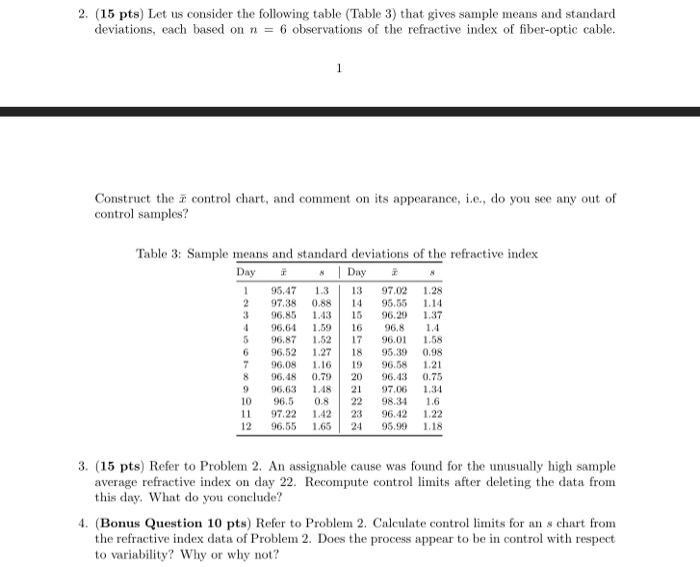 Solved 2. (15 pts) Let us consider the following table | Chegg.com