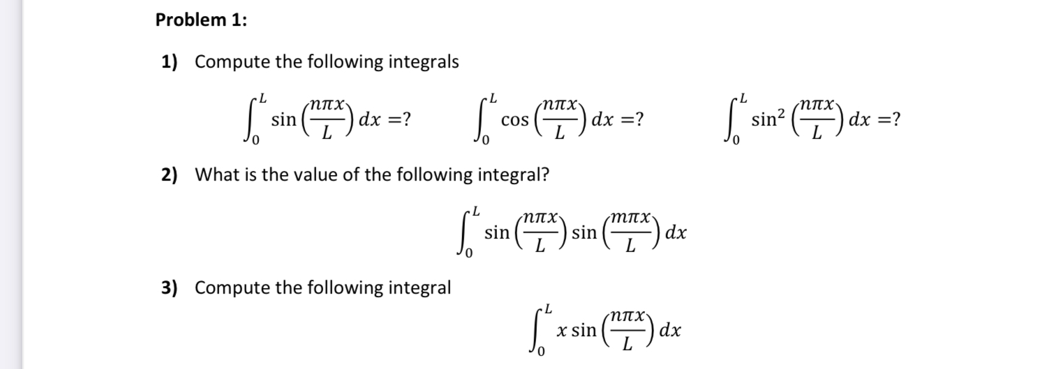 Solved Problem 1:Compute the following | Chegg.com