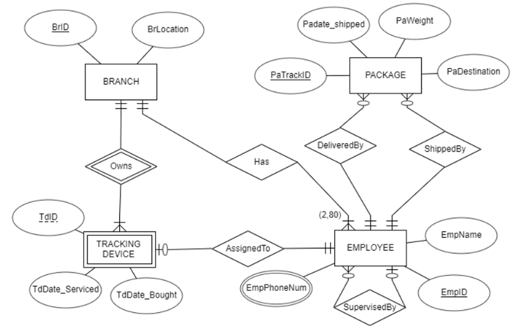 Solved Map the ER diagram for the Packages-R-Us Database | Chegg.com