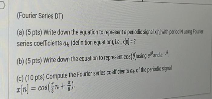 Solved (a) (5 pts) Write down the equation to represent a | Chegg.com