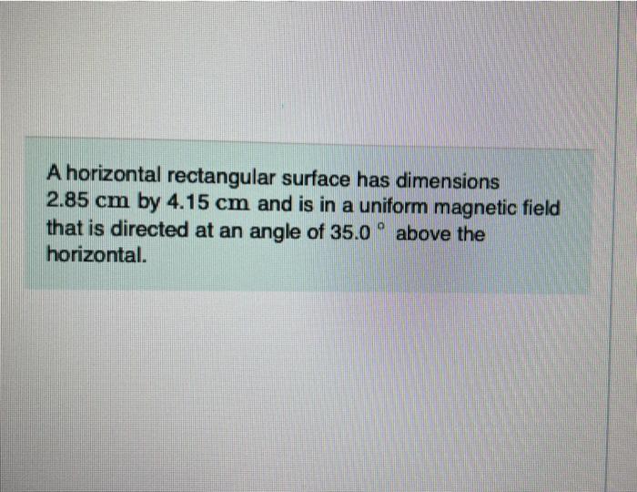 Solved A horizontal rectangular surface has dimensions 2.85 | Chegg.com