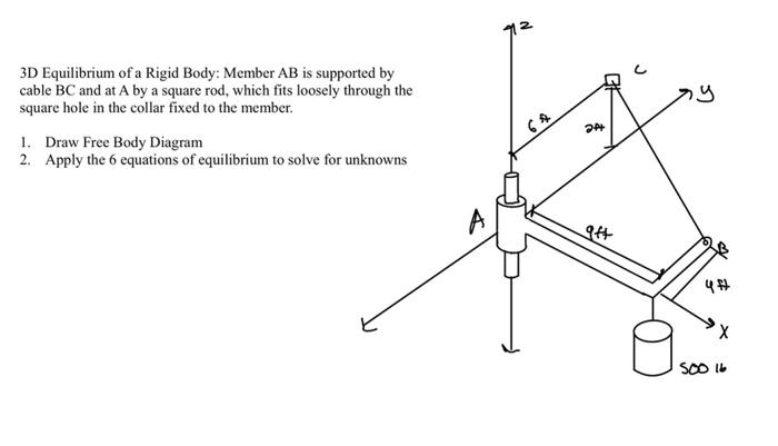 Solved 712 ny 3D Equilibrium of a Rigid Body: Member AB is | Chegg.com