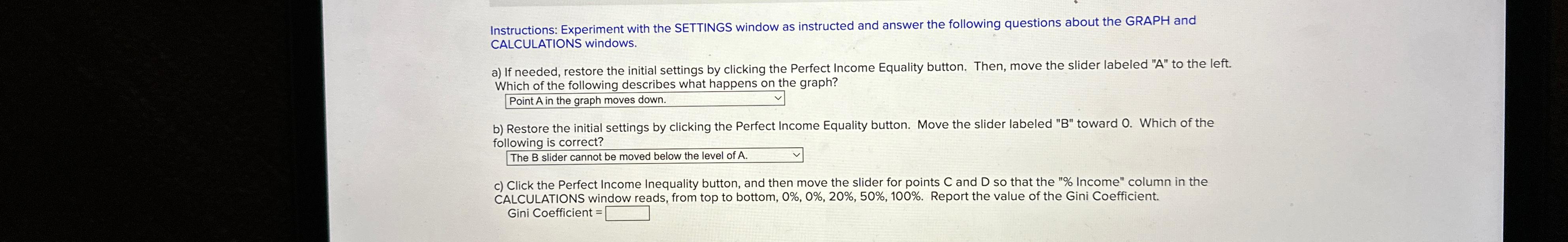 Solved Instructions: Experiment with the SETTINGS window as | Chegg.com
