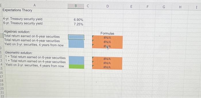 Solved Excel Online Structured Activity: Expectations Theory | Chegg.com
