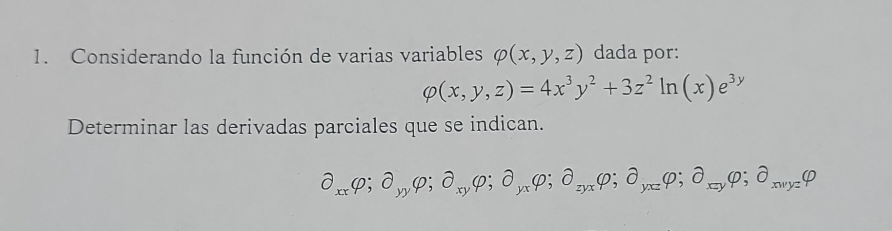Solved considering the function of several variables given | Chegg.com