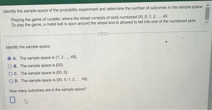 Solved Identify the sample space of the probability | Chegg.com
