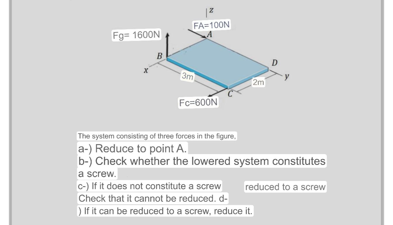 Solved The system consisting of three forces in the | Chegg.com