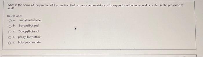 Solved What is the name of the product of the reaction that | Chegg.com