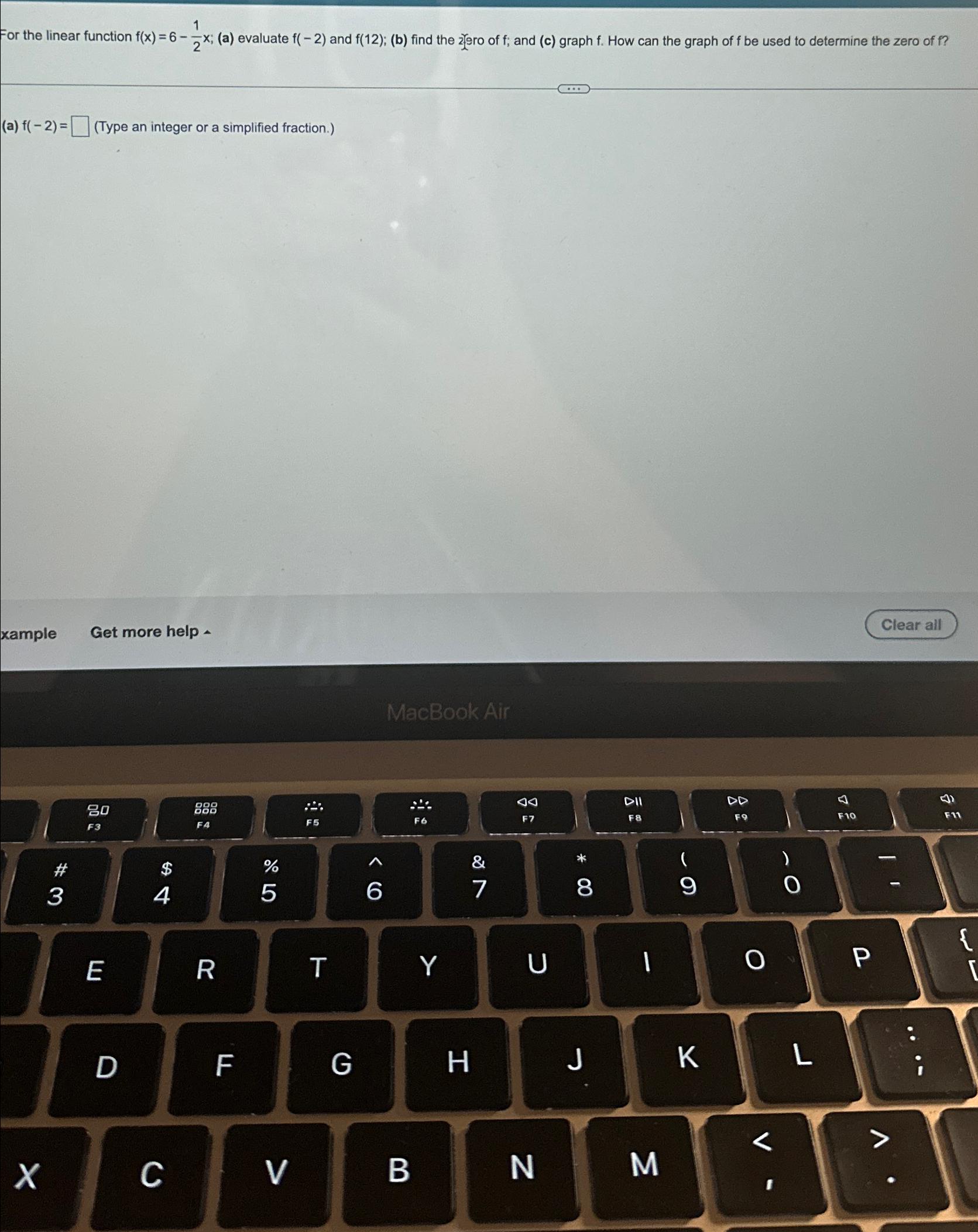 Solved For the linear function f(x)=6-12x;(a) ﻿evaluate | Chegg.com