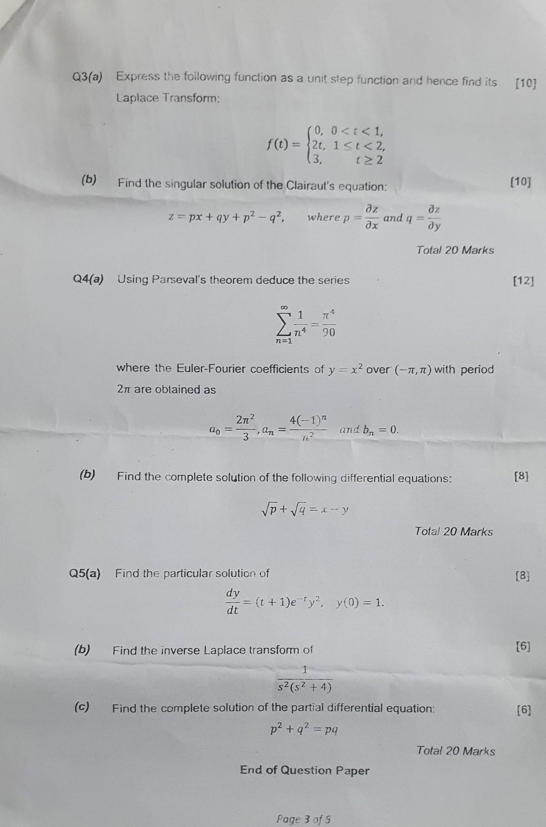 Q3(a) Express the following function as a unit step | Chegg.com