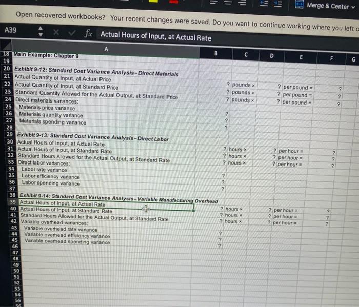 Solved Aequired information Chapter 09: Applying Excel | Chegg.com