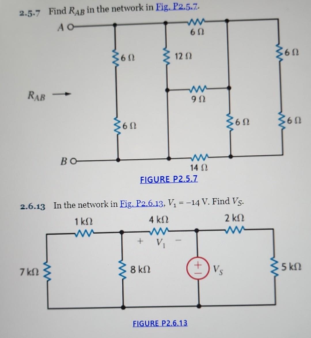 Solved 2.5.7 Find RAB in the network in Fig. P2.5.7. | Chegg.com
