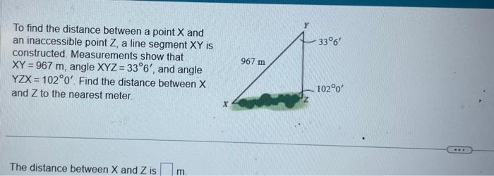 Solved To find the distance between a point X and an | Chegg.com