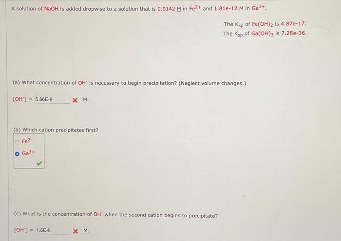 Solved A solution of NaOH is added dropwise to a solution | Chegg.com