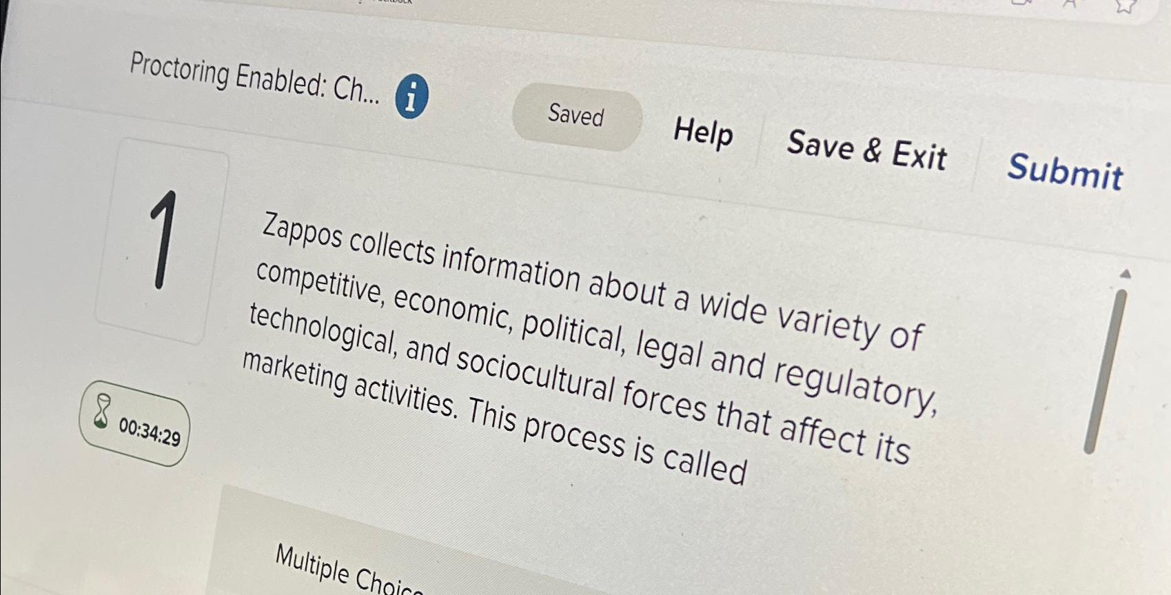 Solved Proctoring Enabled: Ch... (i)HelpSave & ExitSubmit1 | Chegg.com