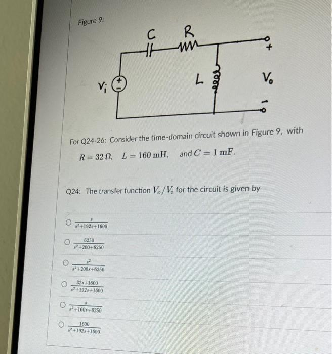 Solved For Q24-26: Consider the time-domain circuit shown in | Chegg.com