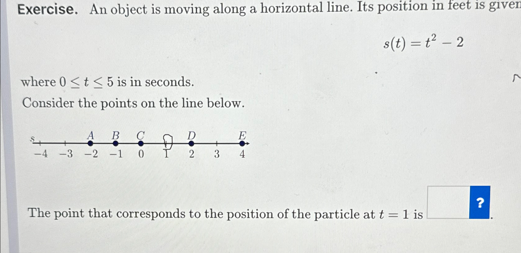 Exercise. An object is moving along a horizontal | Chegg.com
