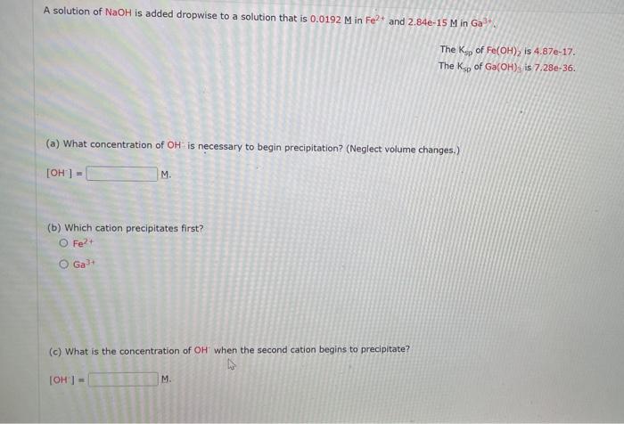 Solved A solution of NaOH is added dropwise to a solution | Chegg.com