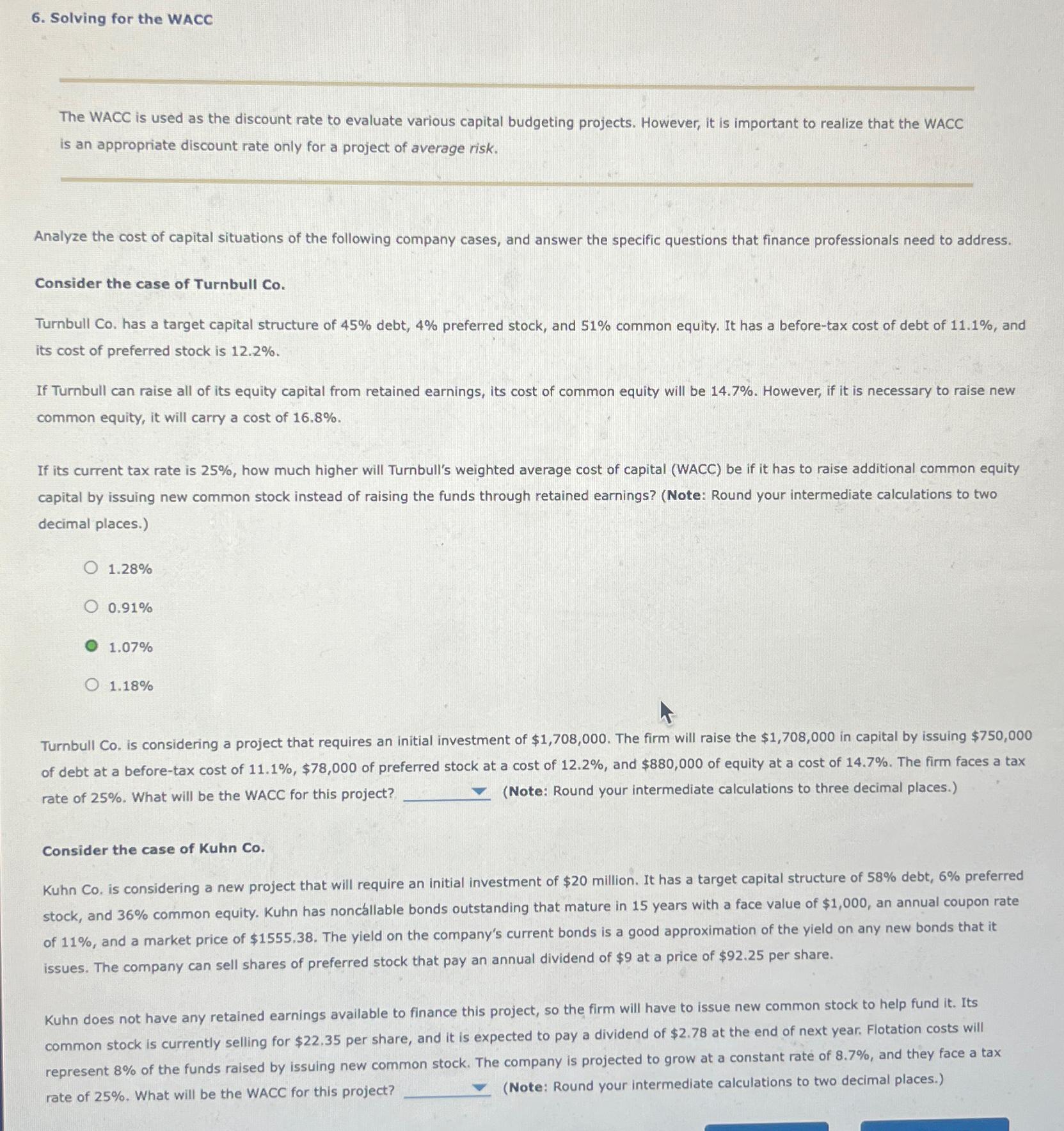 Solved Solving for the WACCThe WACC is used as the discount | Chegg.com